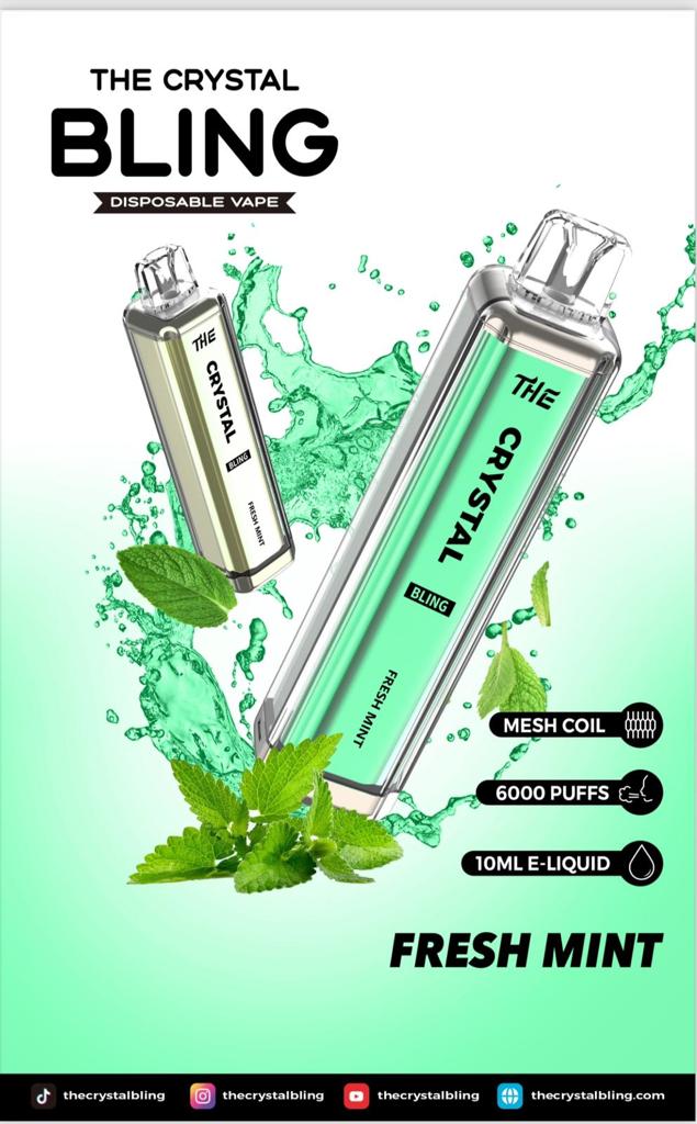 Crystal Bling 6000+ Puff 20mg [Full Box of 10] – Astro Vapes