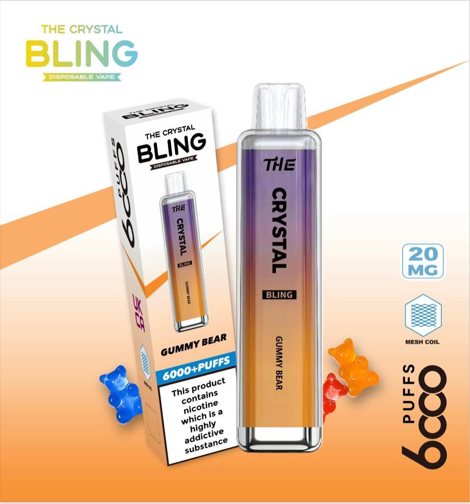 Crystal Bling 6000+ Puff 20mg [Full Box of 10] – Astro Vapes